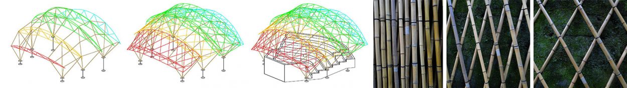 Active bending and tensile pantographic bamboo hybrid amphitheater ...
